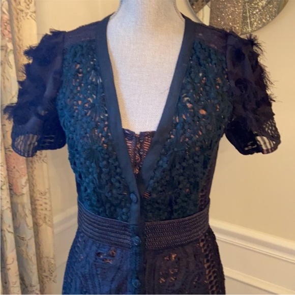 Byron Lars | Dresses | Byron Lars Black Midi Dress Size 6 New | Poshmark